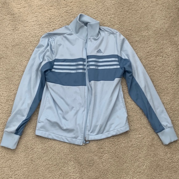 adidas | Jackets & Coats | Adidas Light Blue Contrast Track Jacket ...